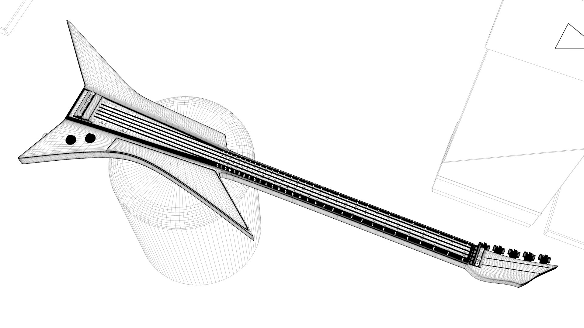 3D Futuristic Concept Bass Guitar model - TurboSquid 2095712