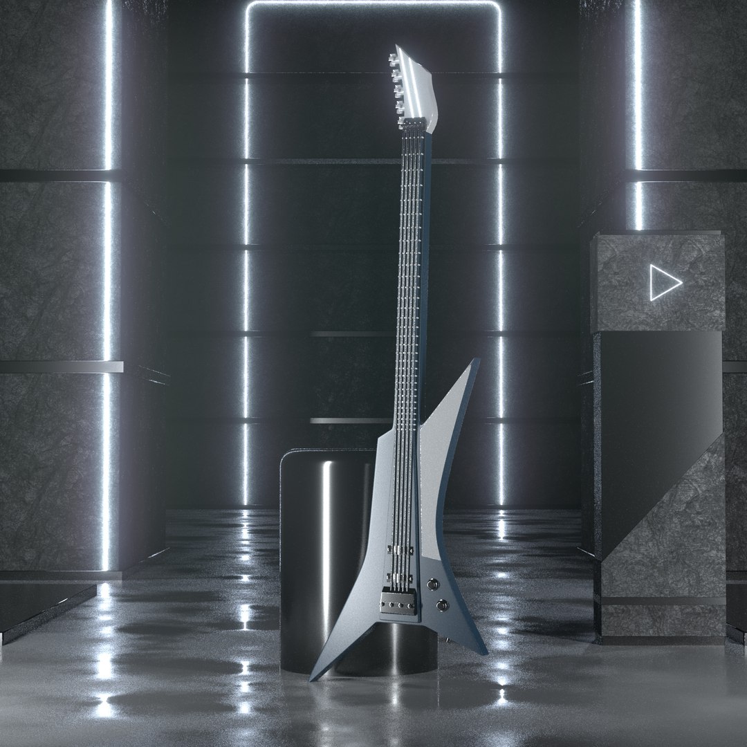 3D Futuristic Concept Bass Guitar model - TurboSquid 2095712