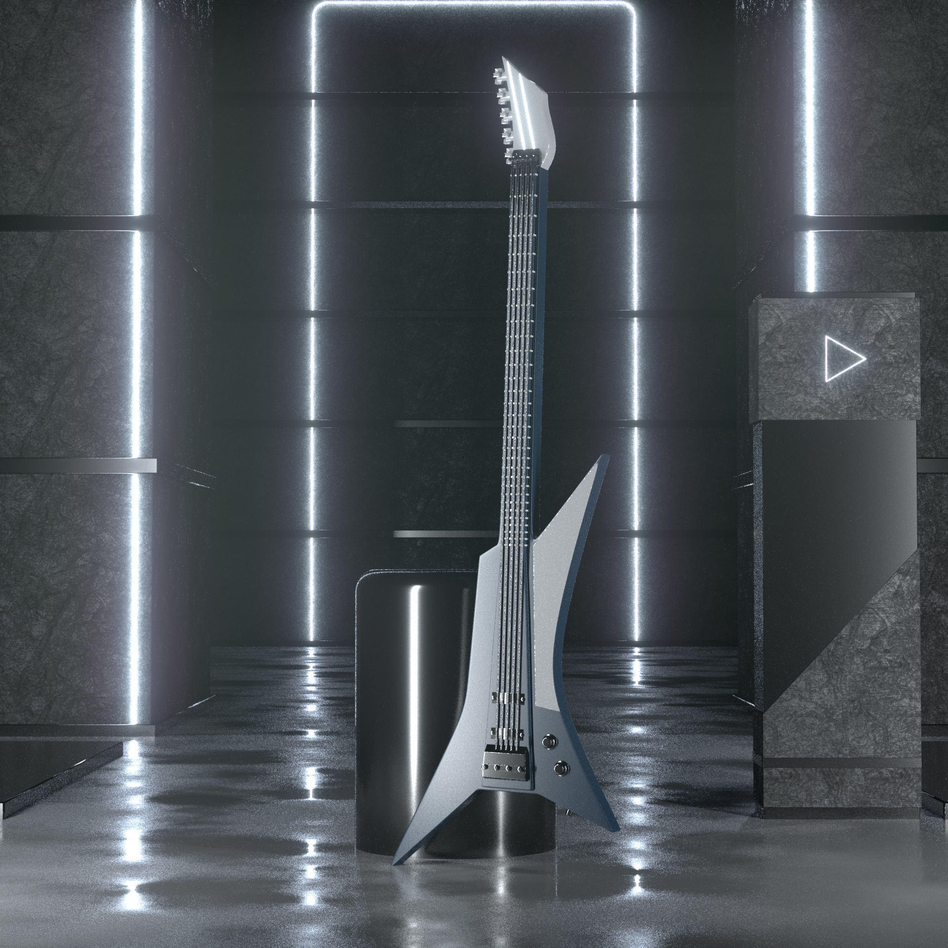 modelo 3d Futuristic Concept Bass Guitar - TurboSquid 2095712