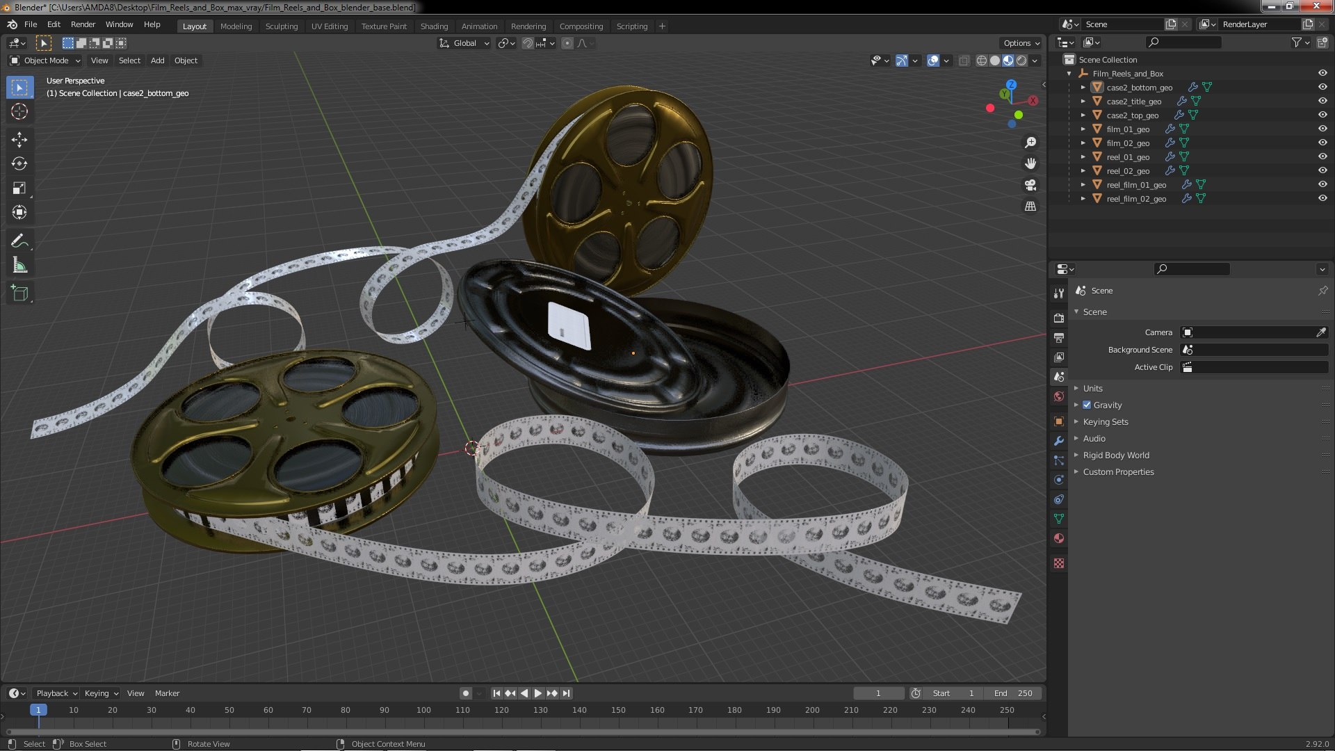 3D model Film Reels and Box - TurboSquid 2121876