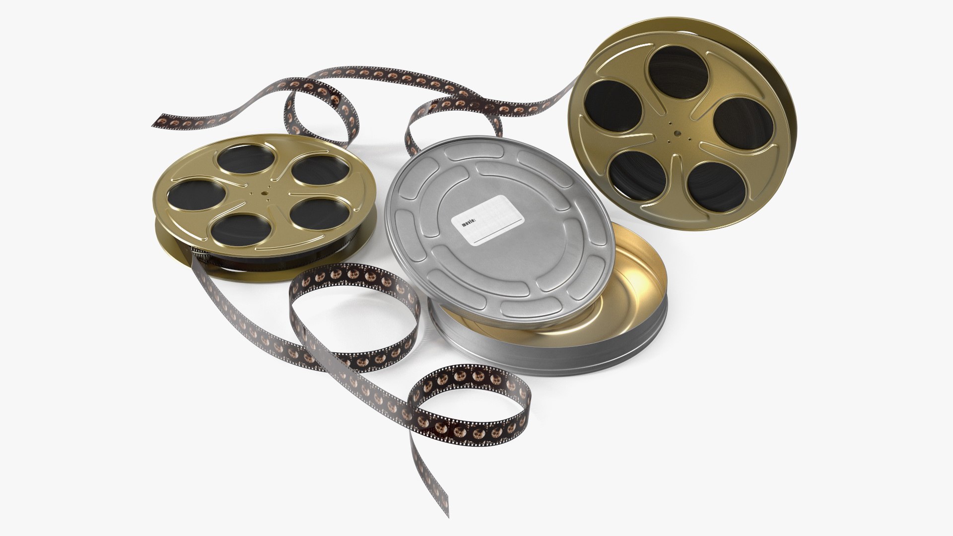 3D model Film Reels and Box - TurboSquid 2121876