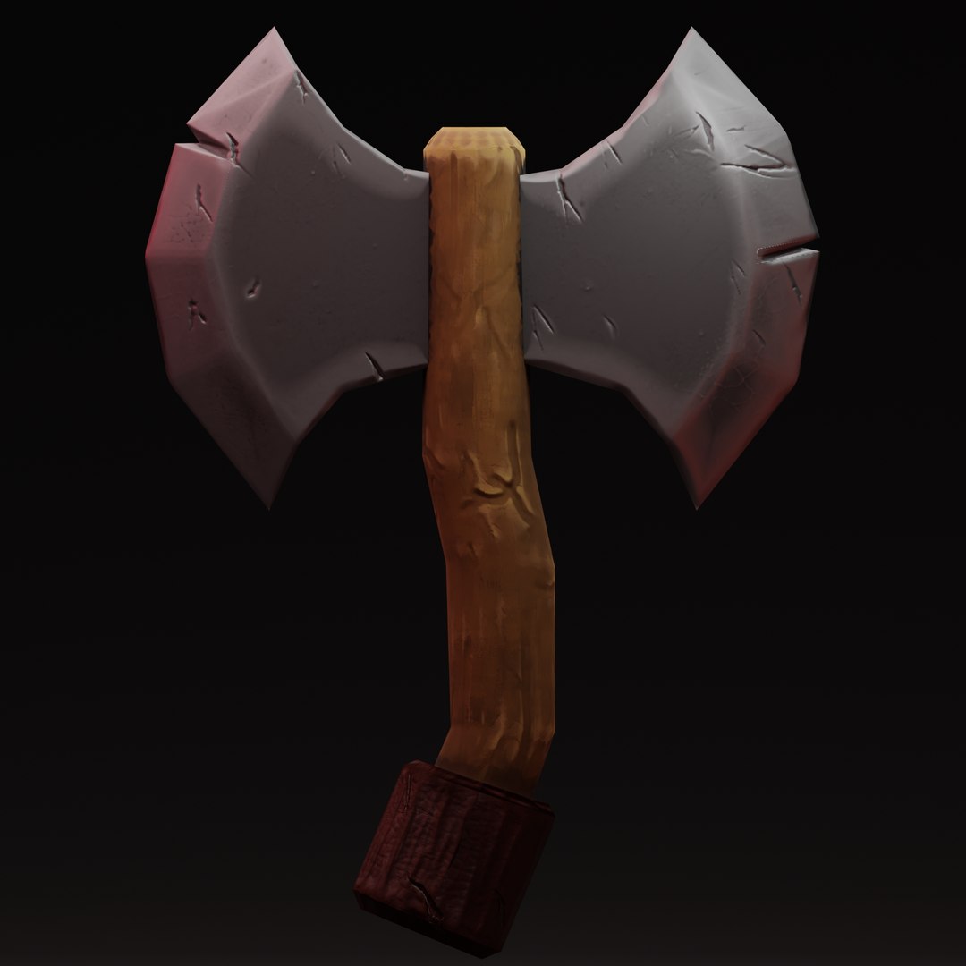 3D tylized Axe Low Poly PBR Game Ready Low-poly model - TurboSquid 2087256