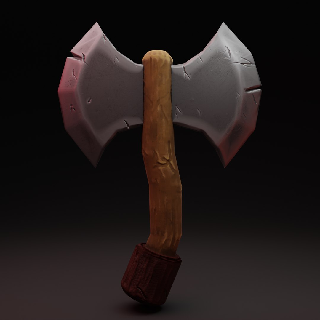 3D tylized Axe Low Poly PBR Game Ready Low-poly model - TurboSquid 2087256