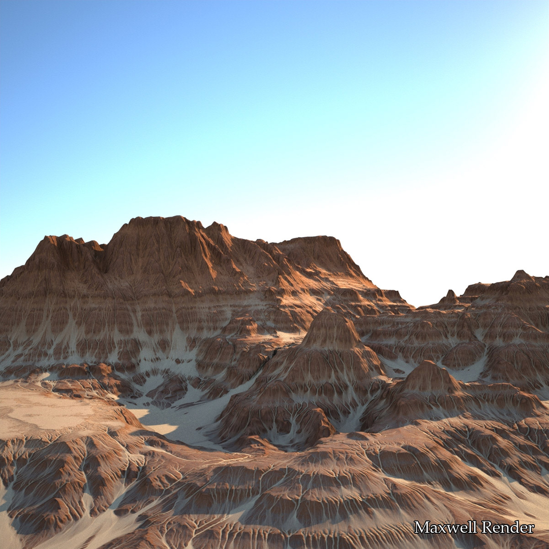 3d obj desert mountain