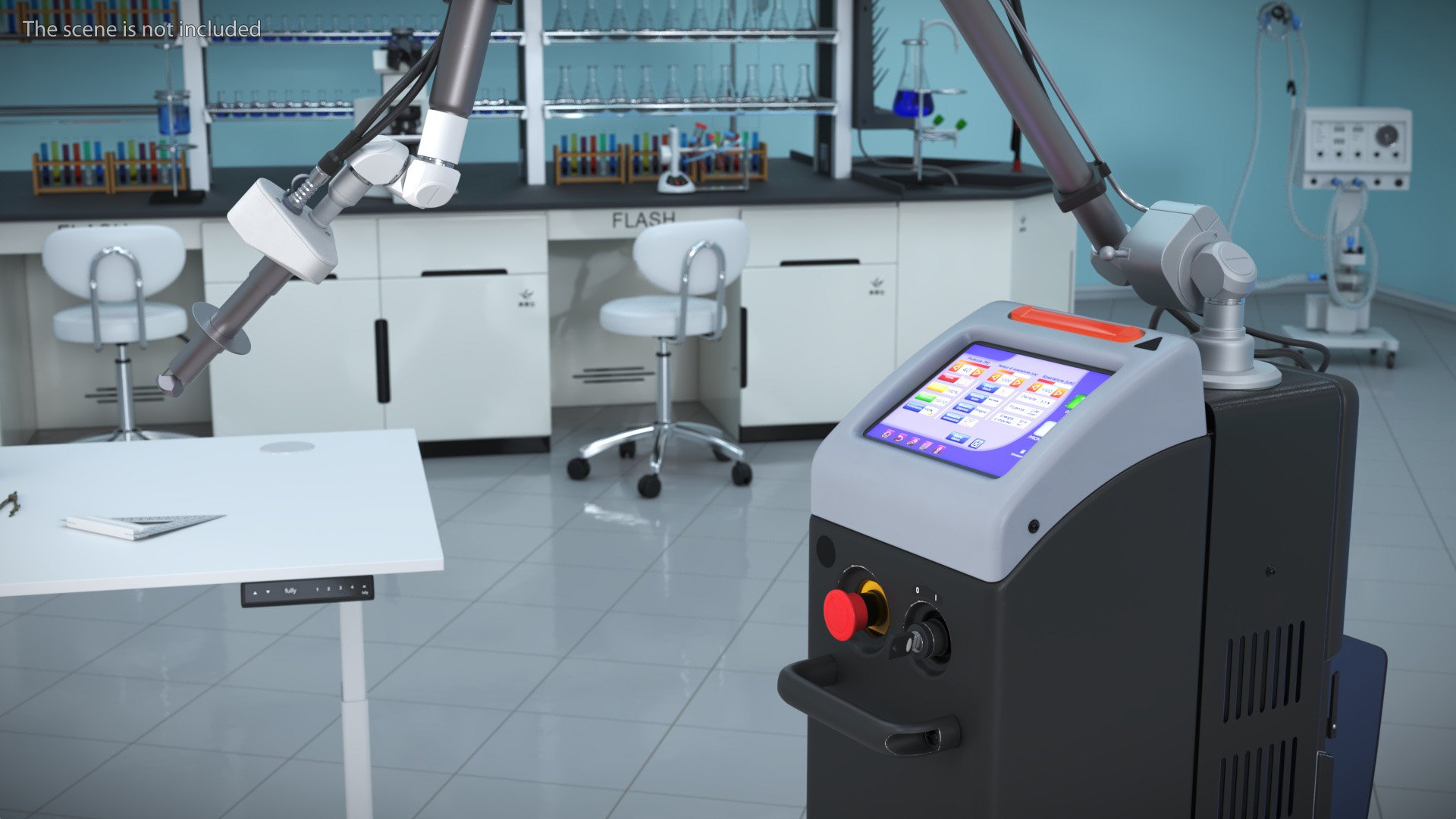 CO2 Laser Platform For Scars And Wrinkles Treatmen Black Rigged 3D ...