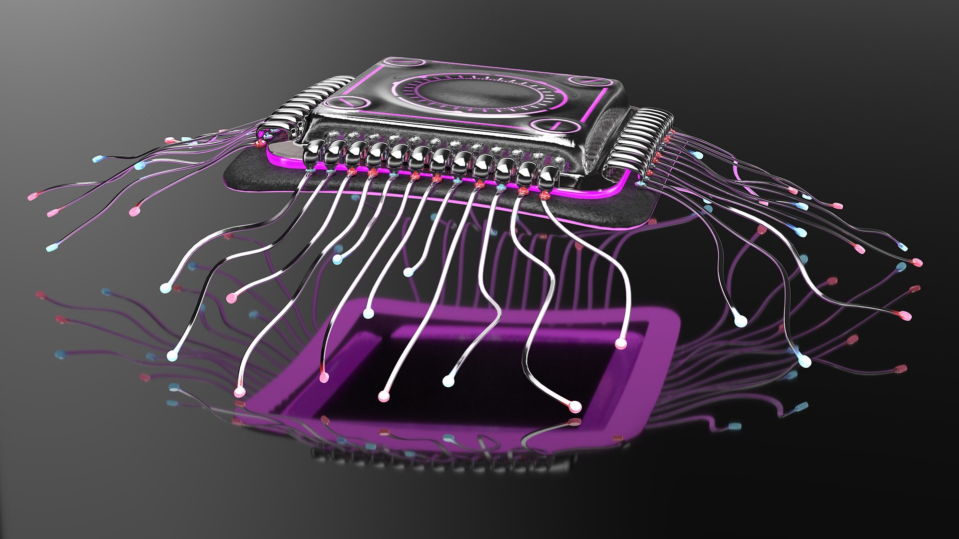 3D Model Human Brain With Microchip Implant With Light - TurboSquid 2270638