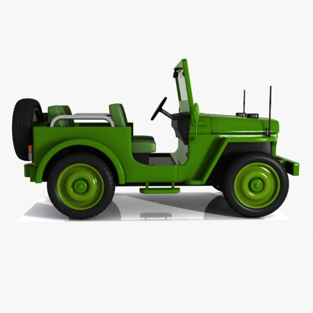 Military Jeep Toon 3d Model