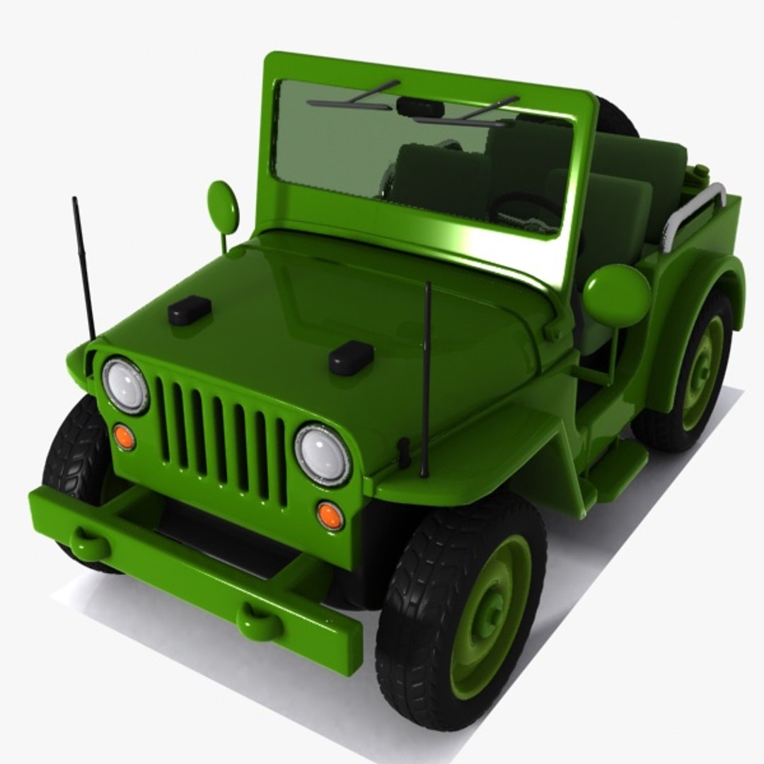 Military Jeep Toon 3d Model