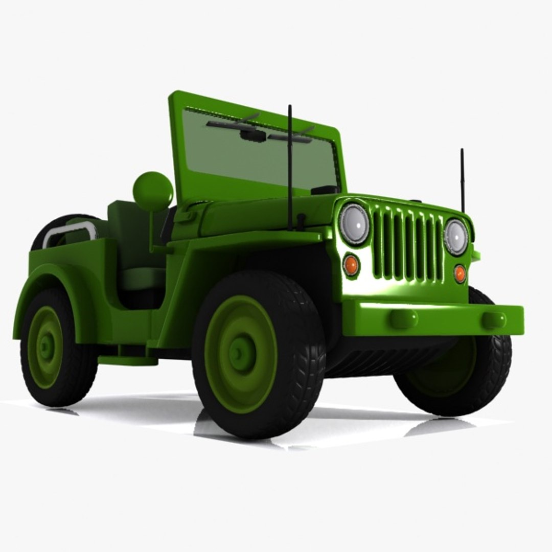 Military Jeep Toon 3d Model