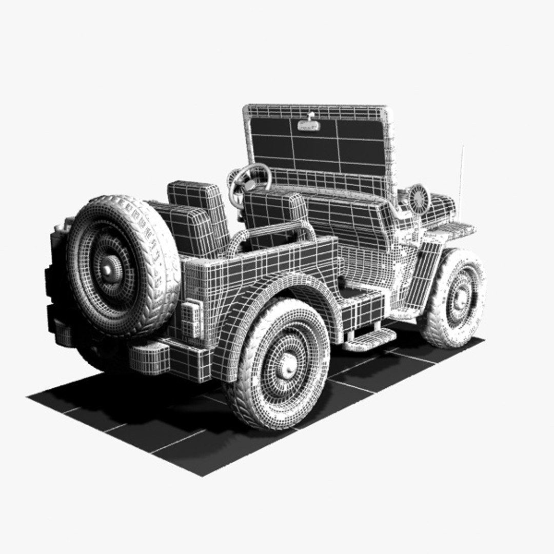 Military Jeep Toon 3d Model