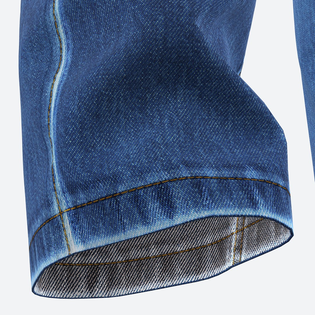 Realistic Mid Wash Blue Womens Jeans hi res textures 16 k 3D model ...