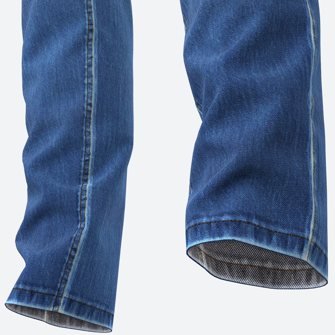 Realistic Mid Wash Blue Womens Jeans hi res textures 16 k 3D model ...