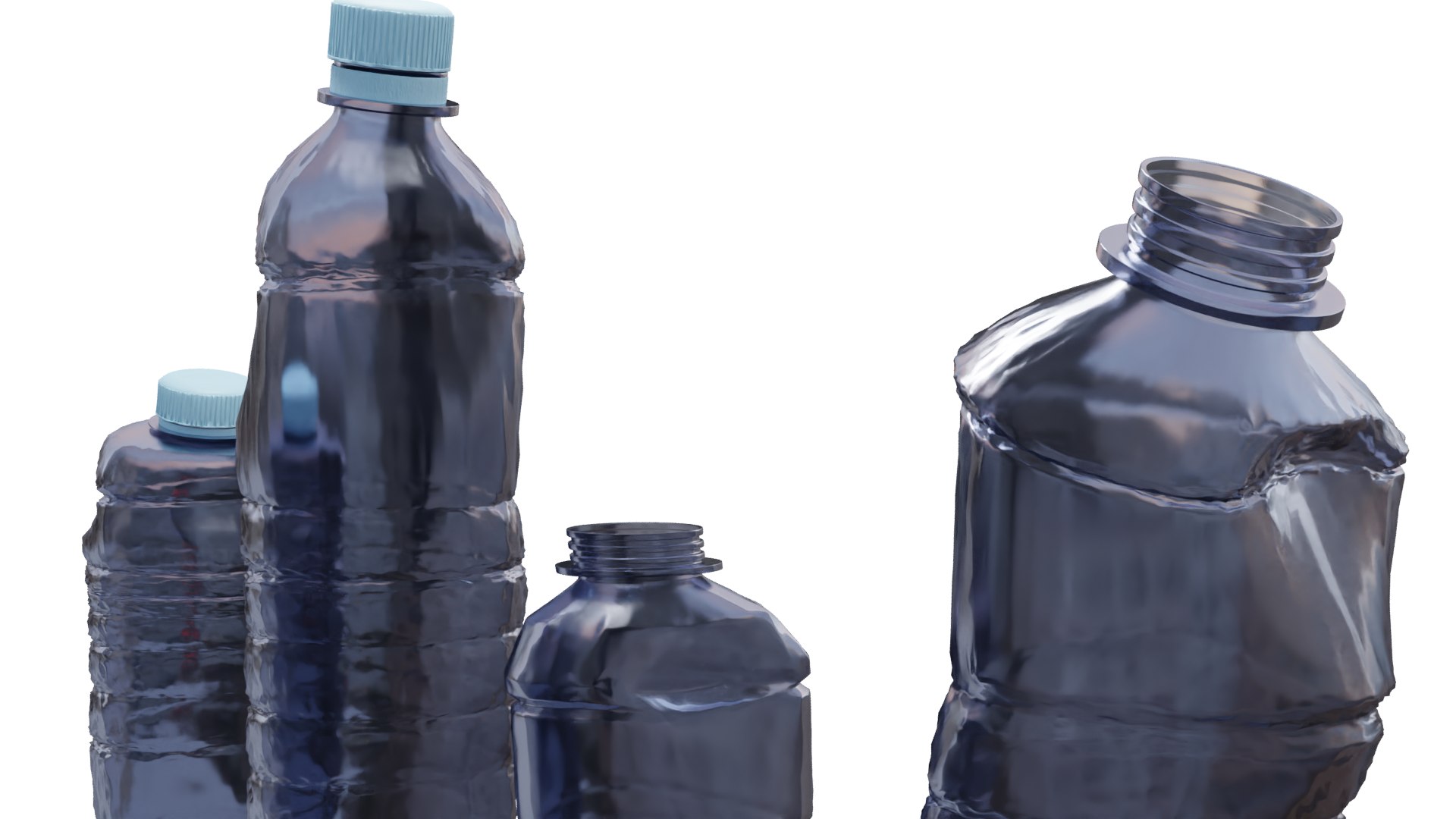 3D Bottles Squashed Bottles Model - TurboSquid 1963389