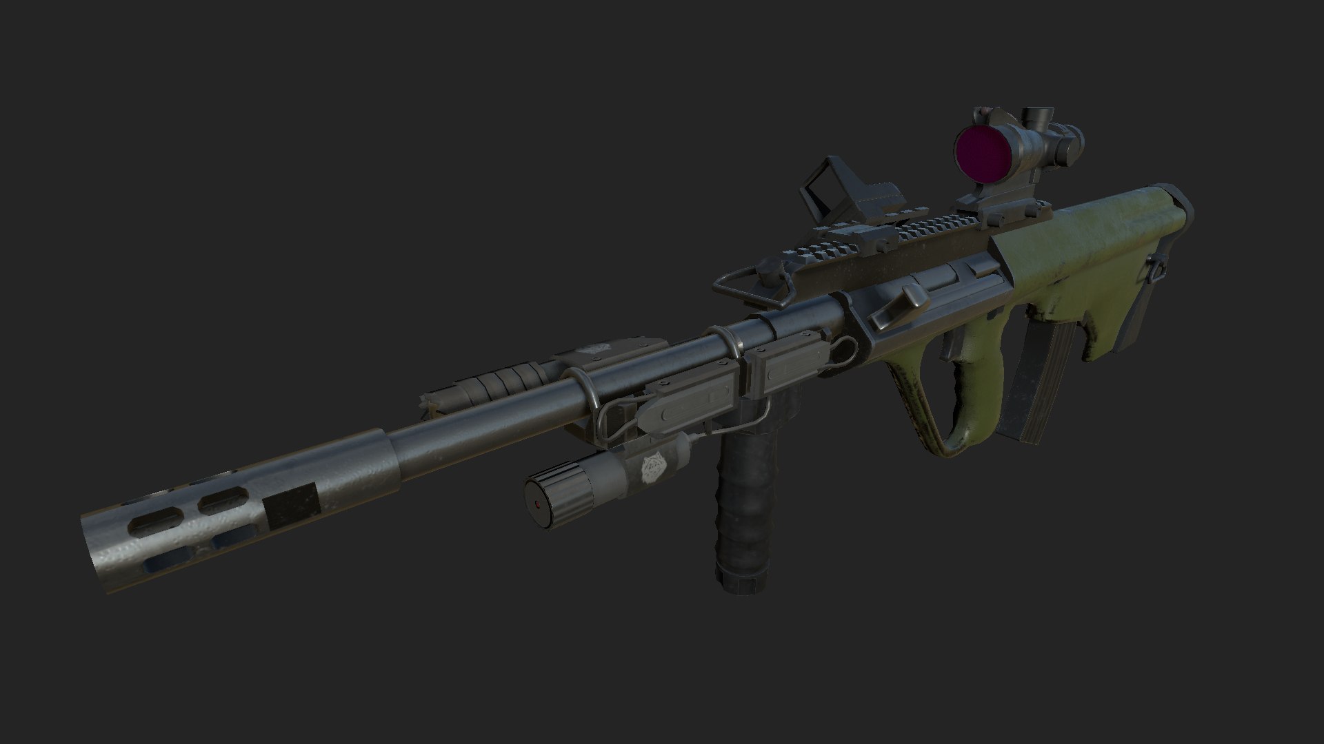 AUG Laser ACOG Vert Grip Model - TurboSquid 1784312
