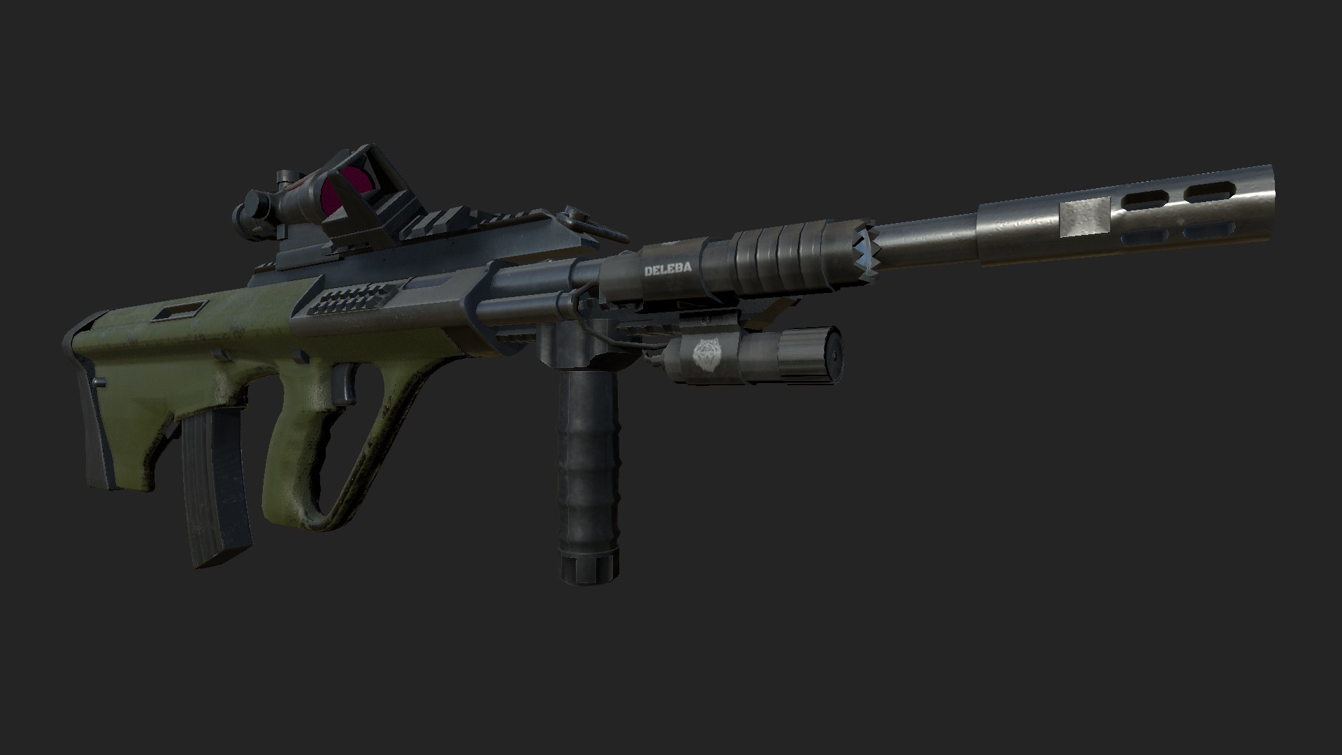 AUG Laser ACOG Vert Grip Model - TurboSquid 1784312