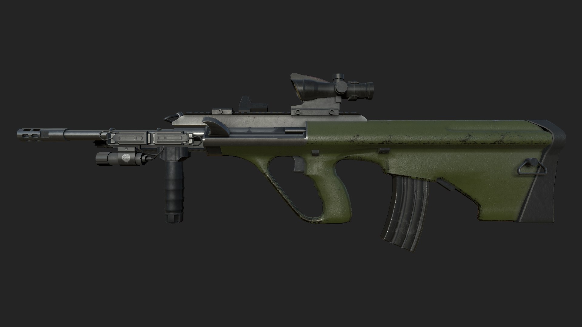 AUG Laser ACOG Vert Grip Model - TurboSquid 1784312