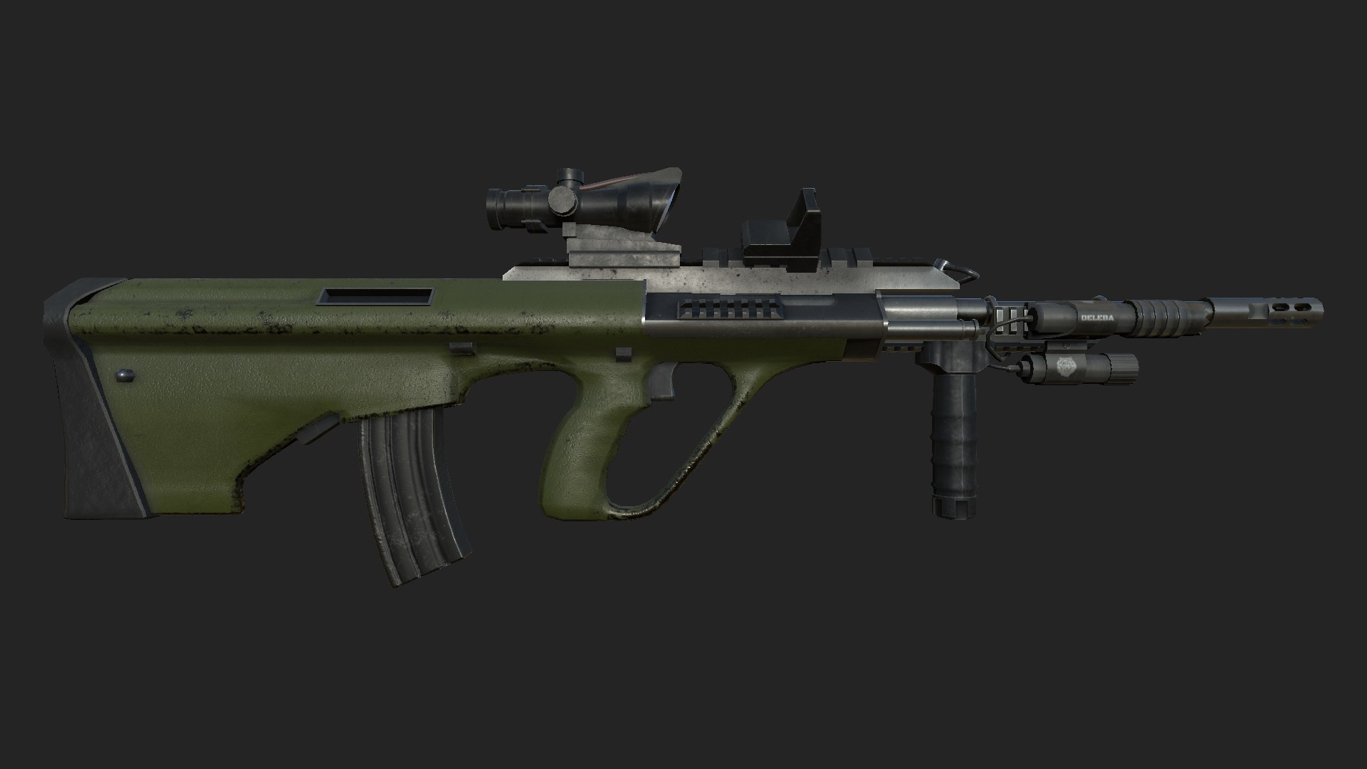 AUG Laser ACOG Vert Grip Model - TurboSquid 1784312
