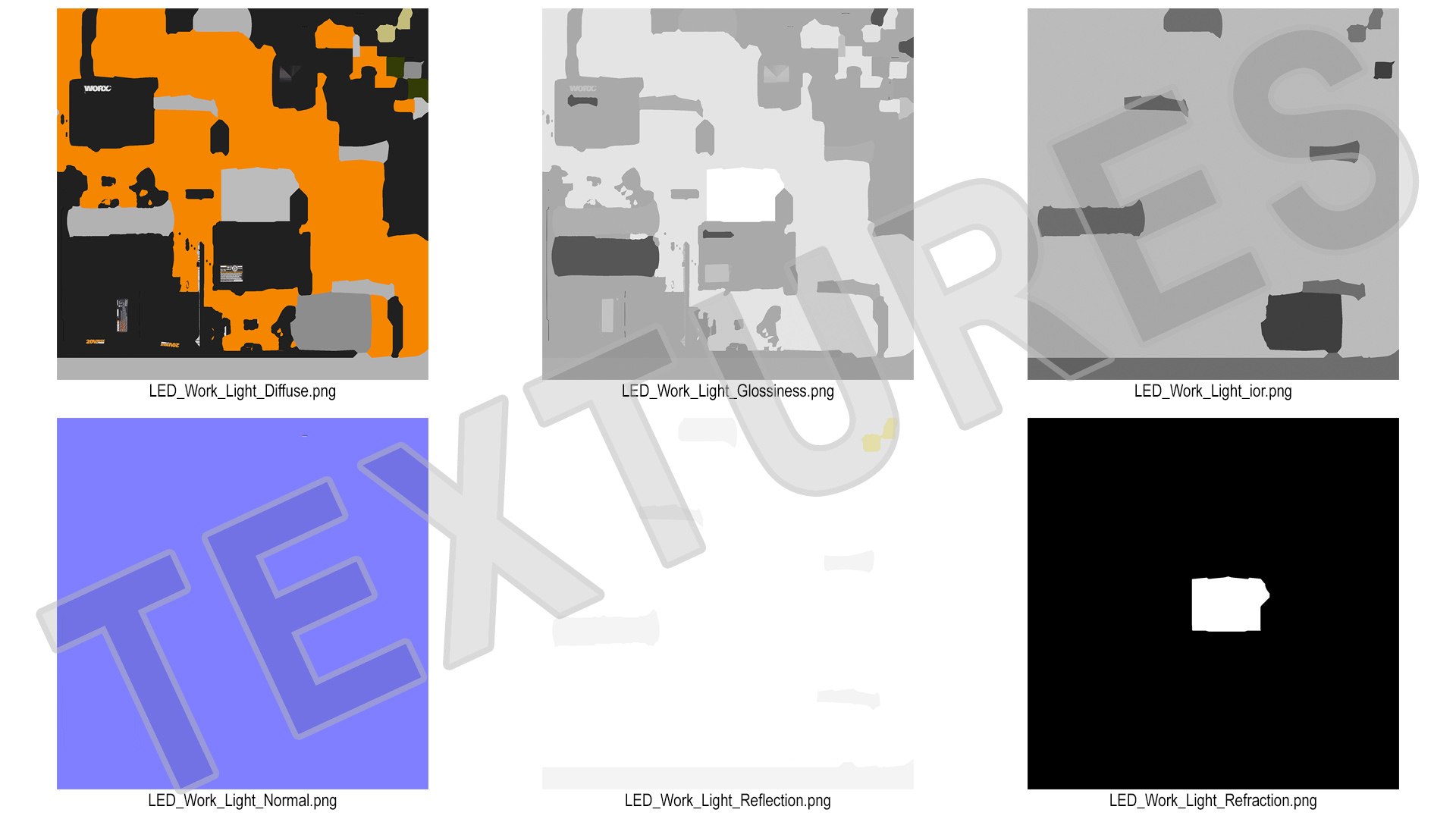 Worx 20v portable led 3D model - TurboSquid 1589141