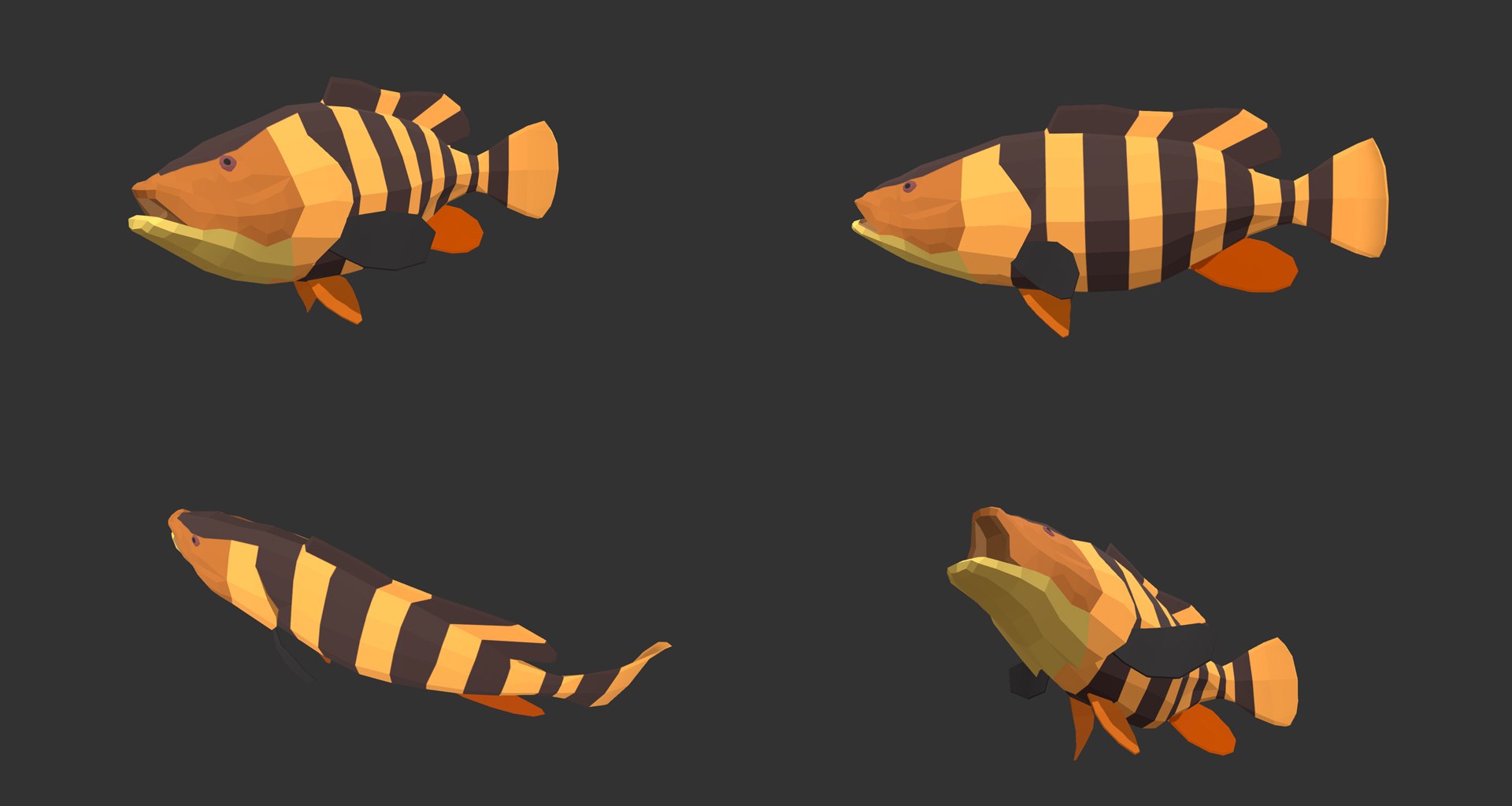 3D Fish Cartoon Games - TurboSquid 1300771