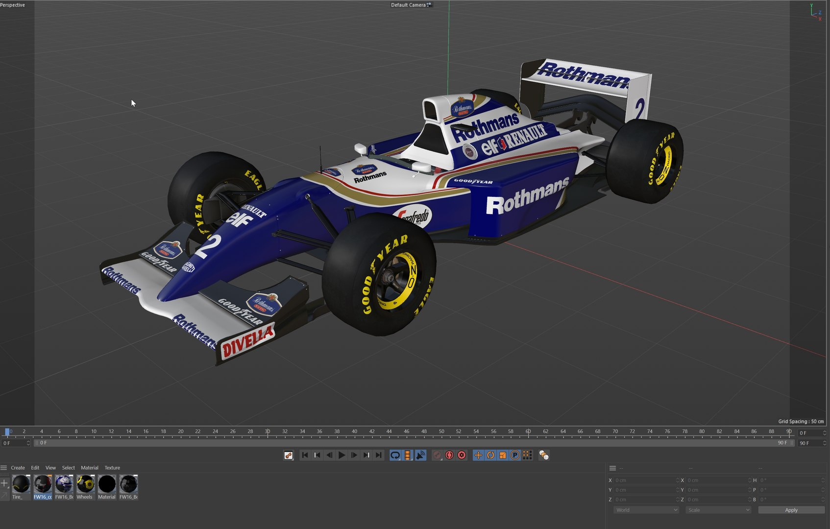 F1 Williams FW16 Senna Model - TurboSquid 2306753