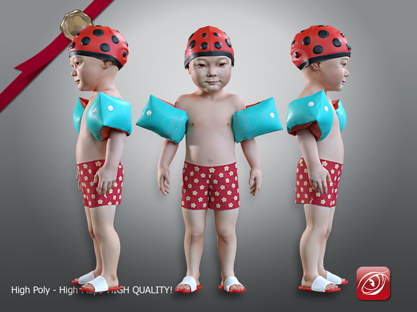 3D Model Child Male Swimming Pool - TurboSquid 1241339
