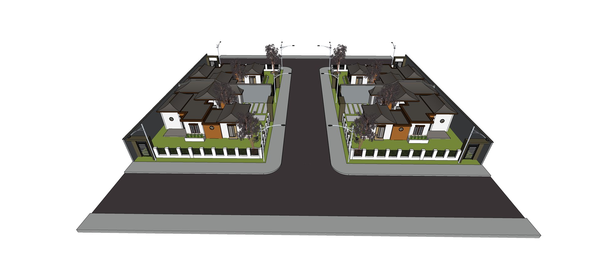 3D suburban asian architecture block - TurboSquid 2096742