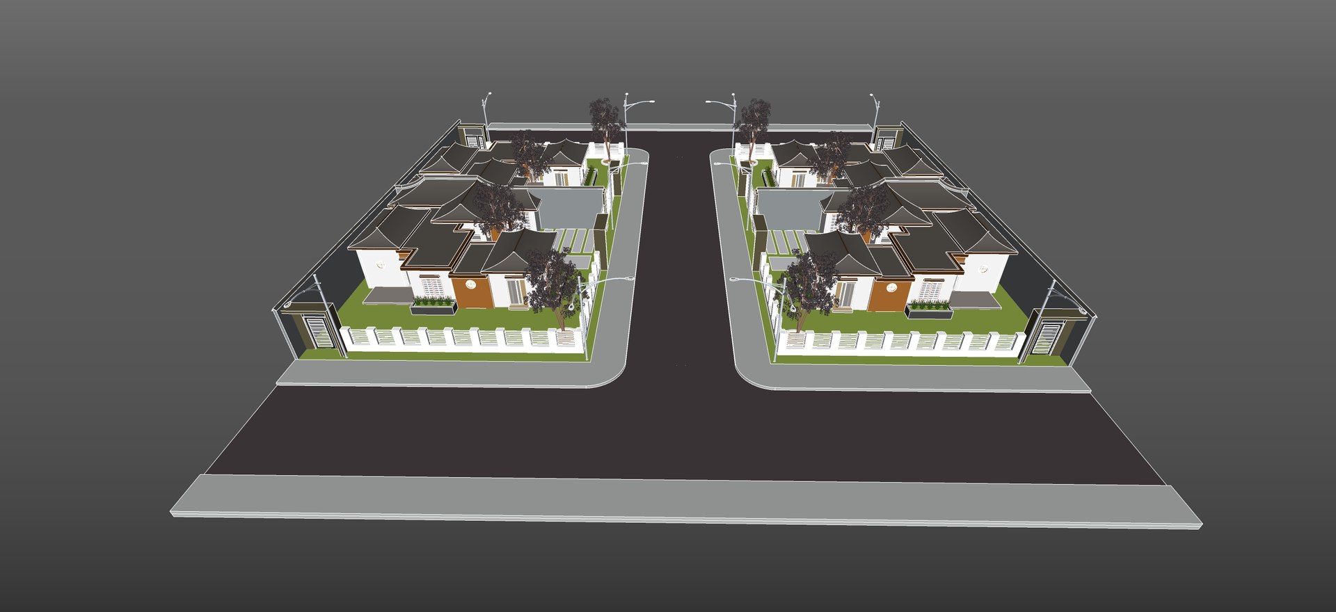 3D suburban asian architecture block - TurboSquid 2096742