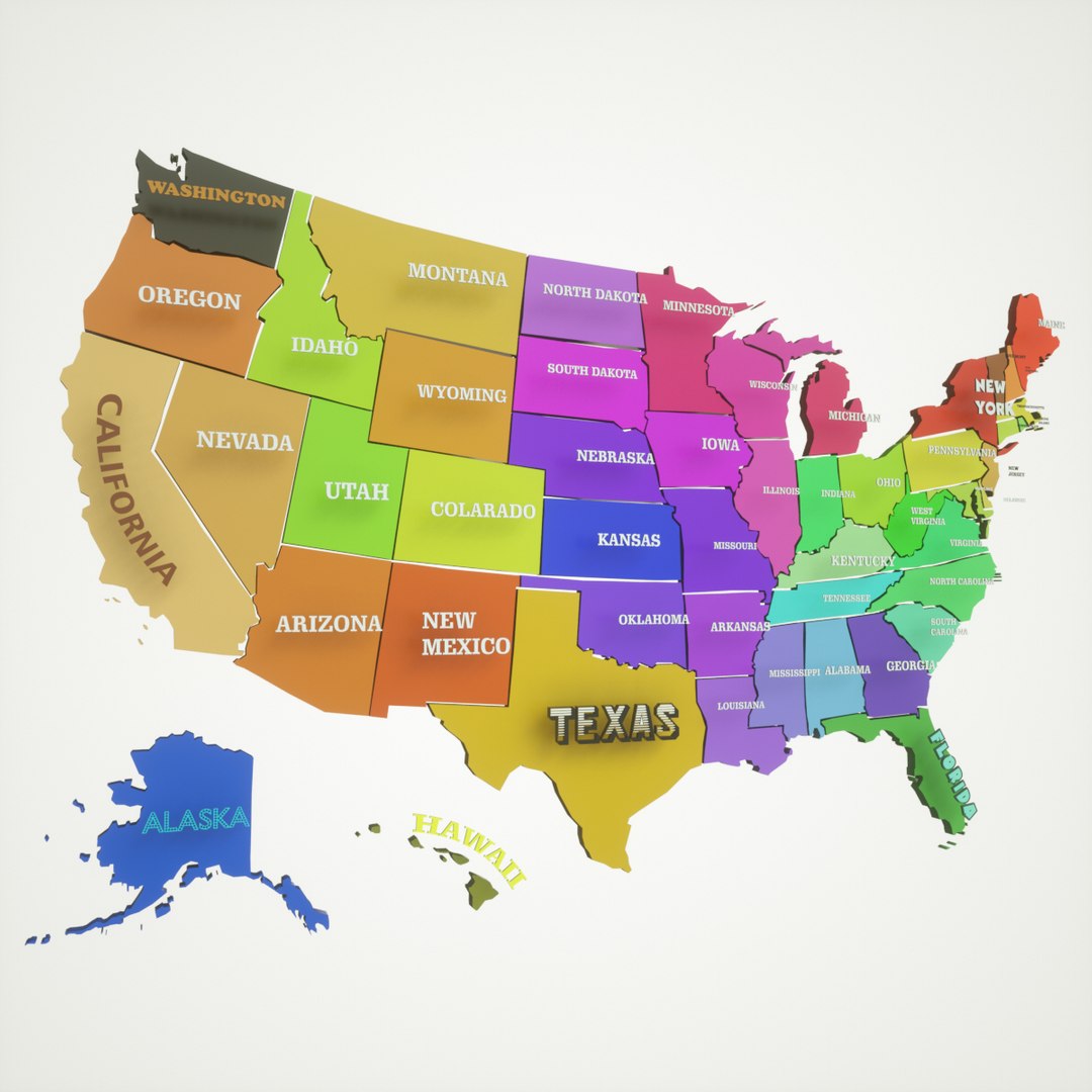 Maps United States America 3D - TurboSquid 1414790