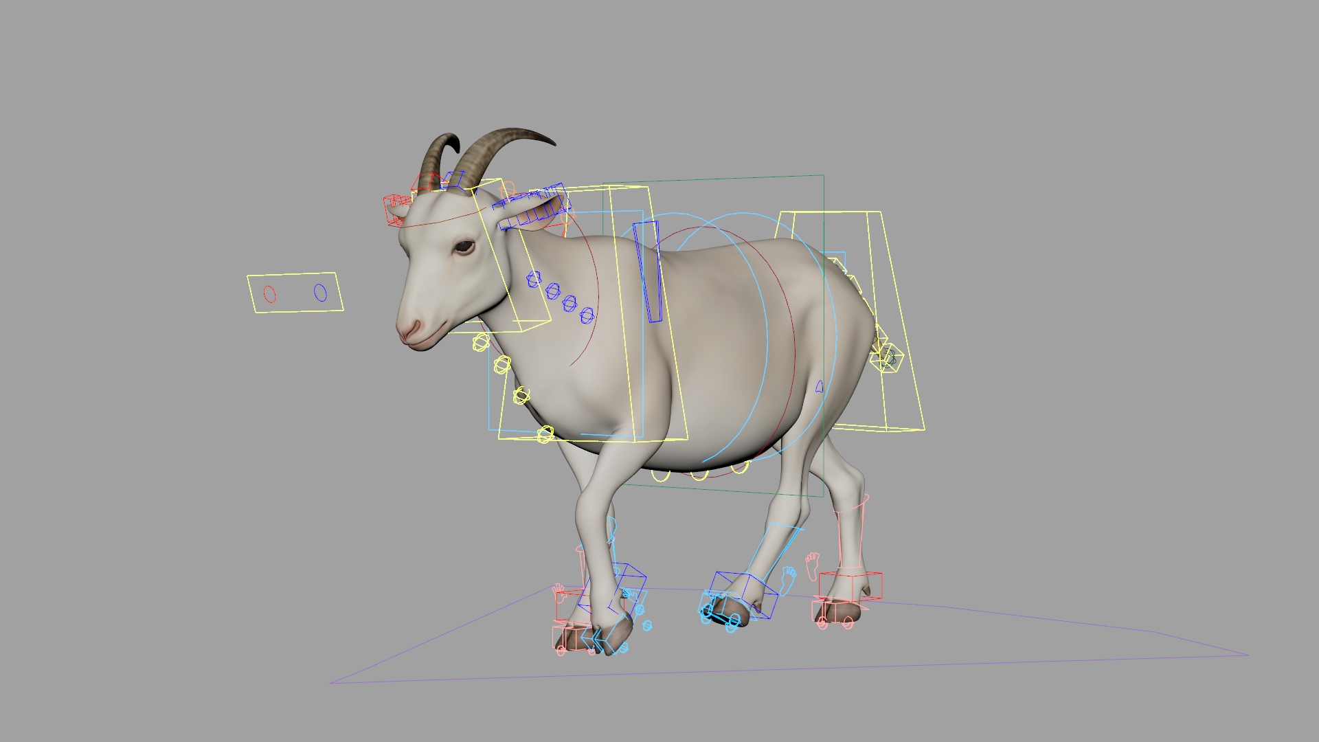 3D Goat Rigged Animated With Fur White Model - TurboSquid 2230213
