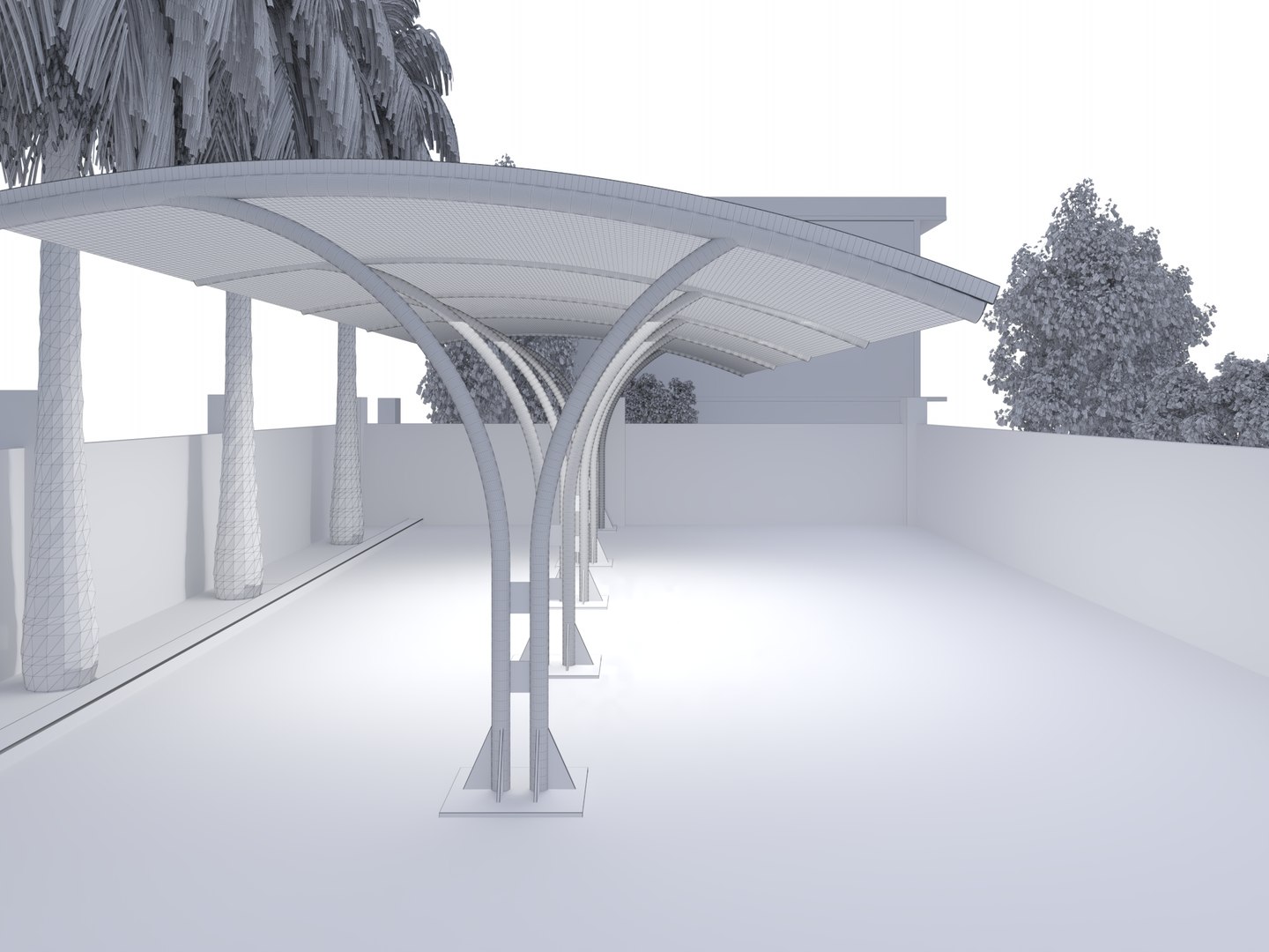 Car Parking Tensile Structure 3D - TurboSquid 2162055