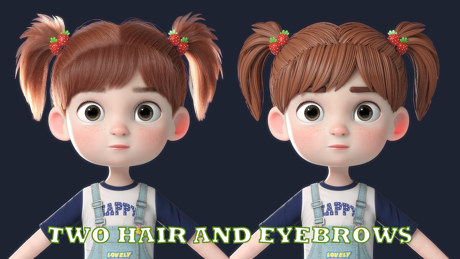3d Cartoon Girl Rigged Turbosquid 2088803