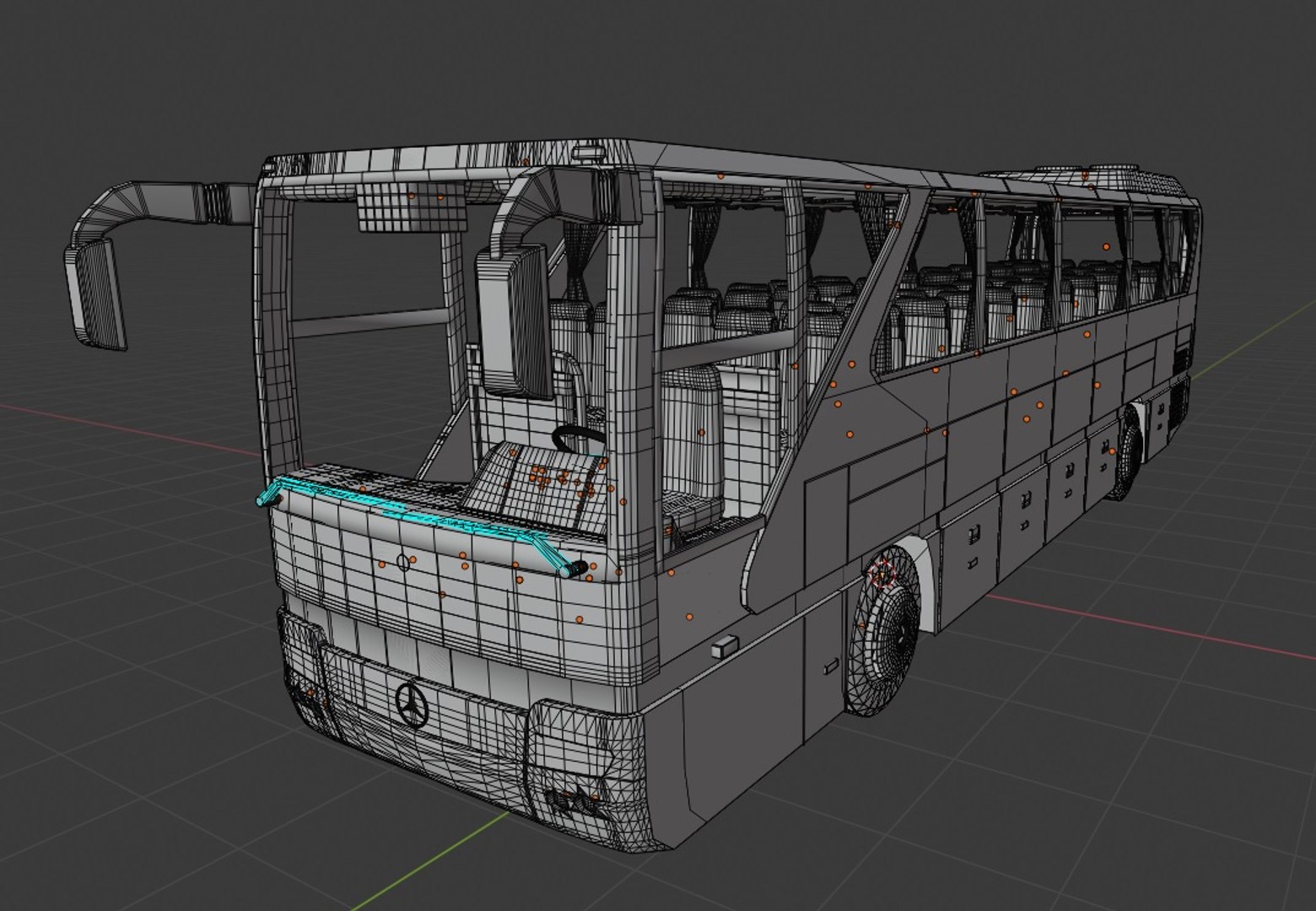 3D Mercedes Benz Tourismo Bus Interior - TurboSquid 1607678