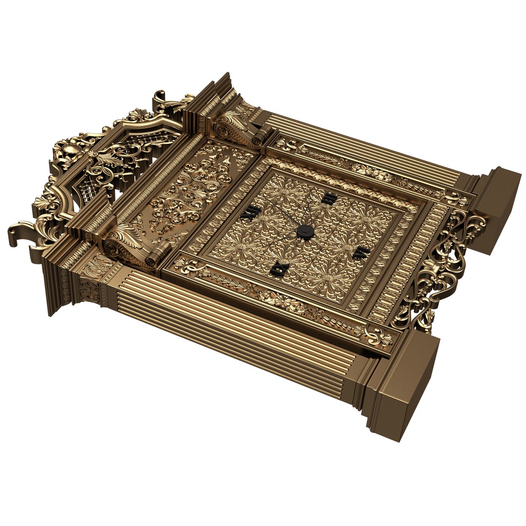 3D Model Classic Clock 020 Gold - TurboSquid 2138106