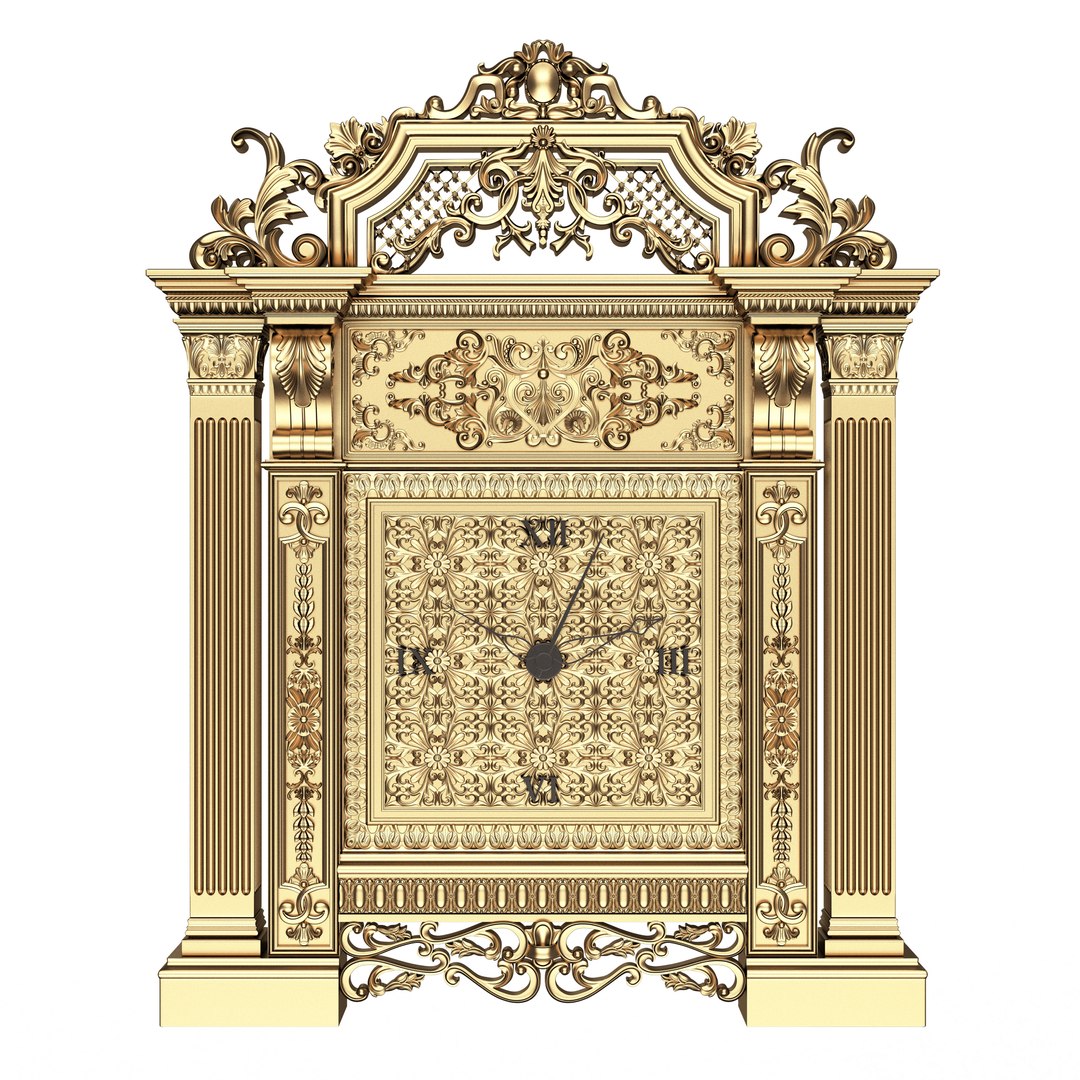 3D model Classic Clock 020 Gold - TurboSquid 2138106