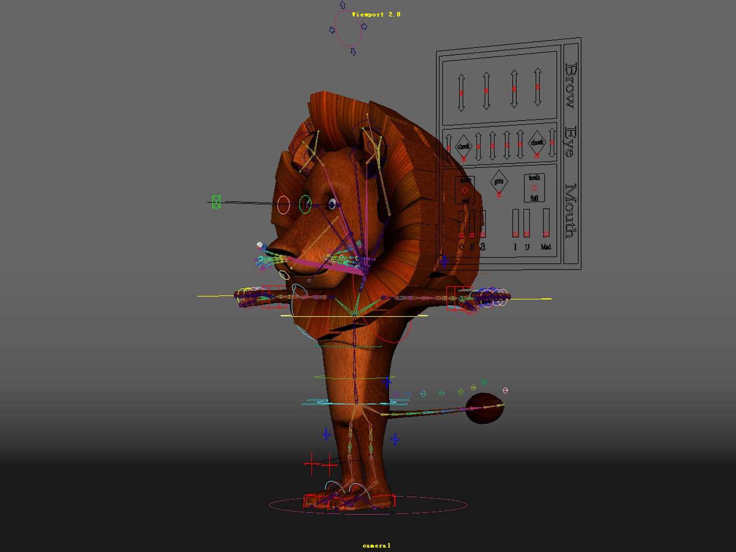 3d Cartoon Lion Rigged Model