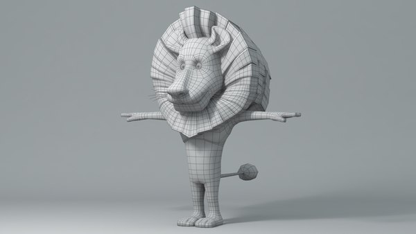 3d cartoon lion rigged model