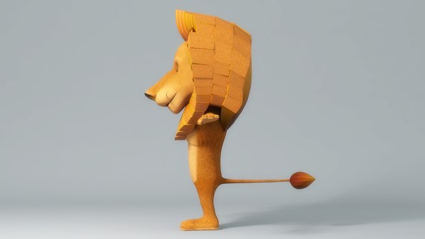 3d cartoon lion rigged model