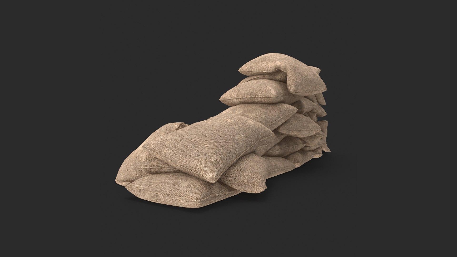 3D Model Sandbag Barricade - TurboSquid 2142374