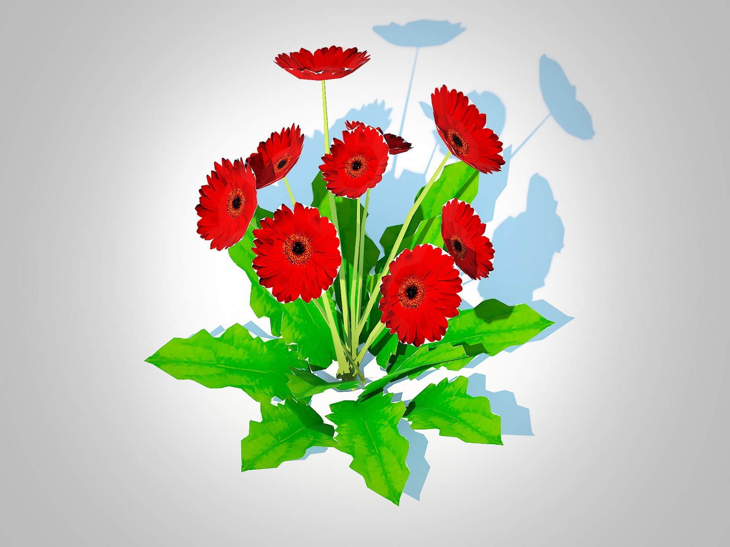 Gerbera - Gerbera DaisyRedFlower Model - TurboSquid 2306845