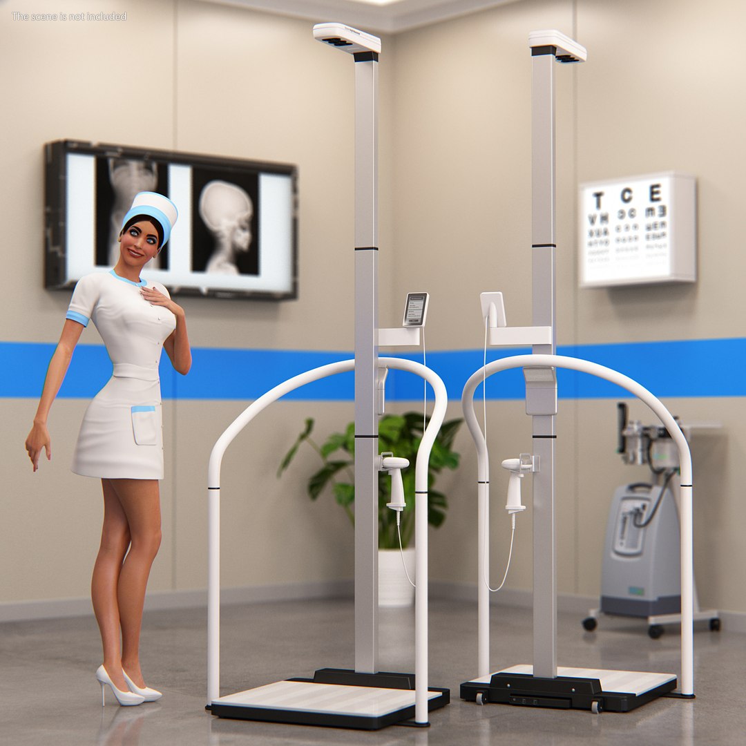 3D Height Measuring Rods with Physician Scales Collection 2 model ...