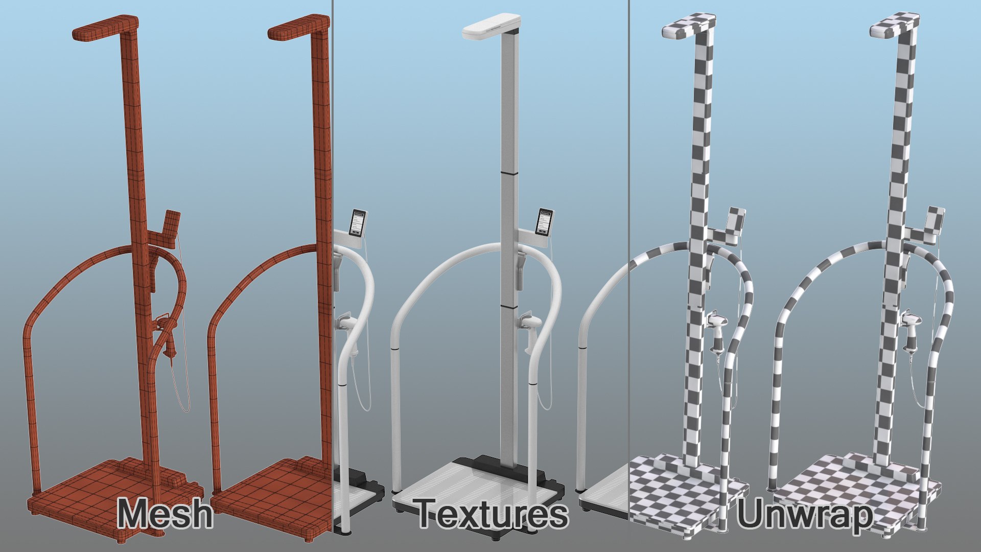 3D Height Measuring Rods with Physician Scales Collection 2 model ...