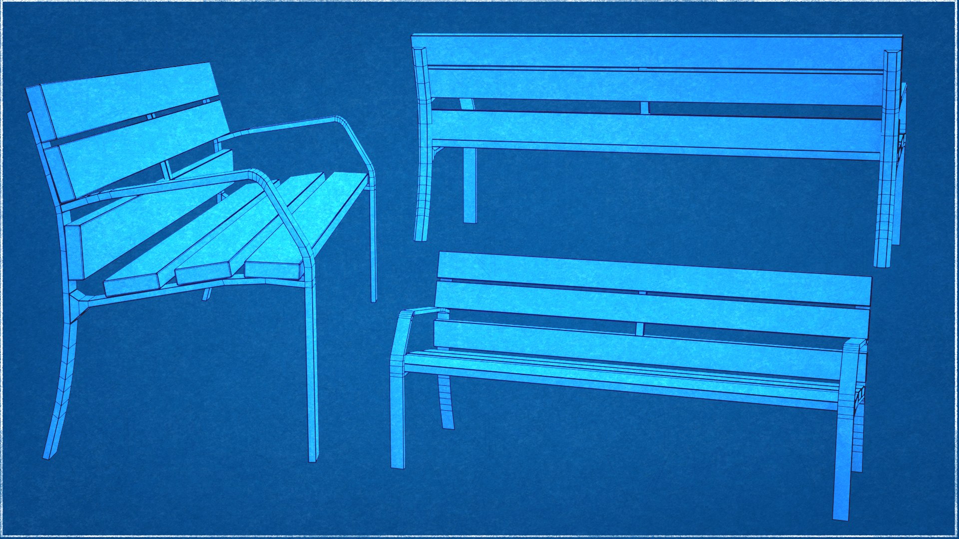 3D Collection Of Three Tropical Benches Low-Poly - TurboSquid 2136394