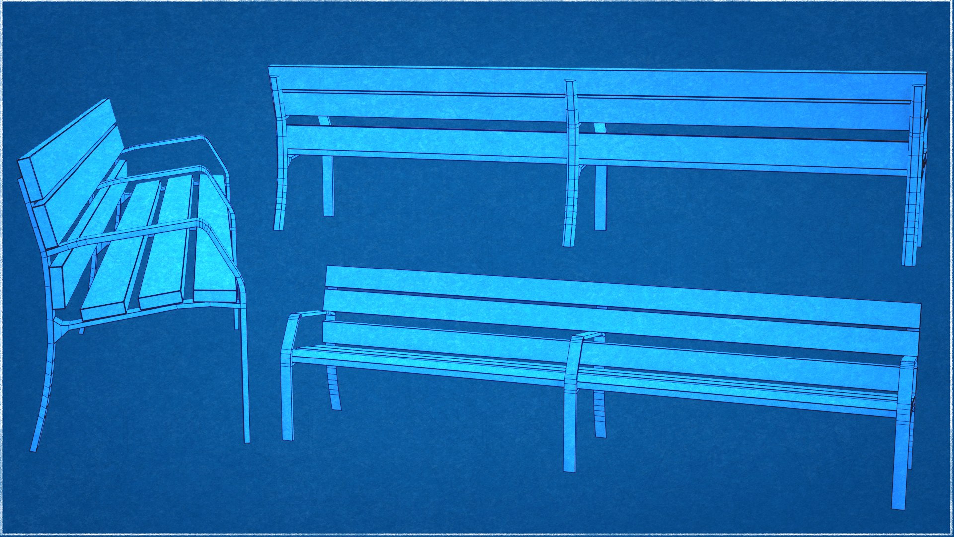 3D Collection Of Three Tropical Benches Low-Poly - TurboSquid 2136394