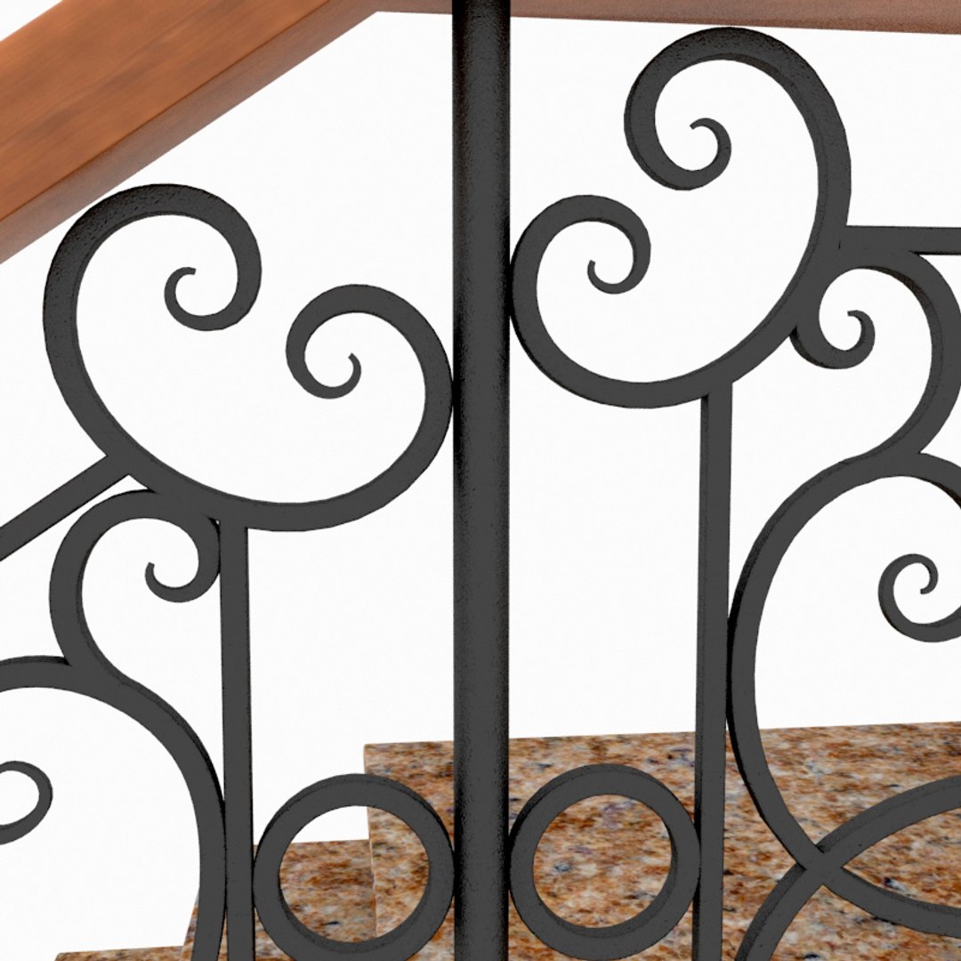 3d wrought iron stair railing