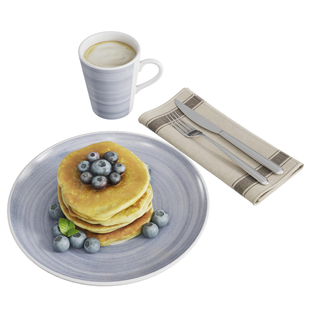 3D Model Pancakes Breakfast - TurboSquid 1720884