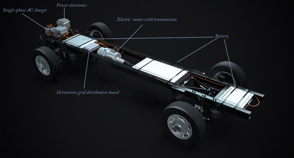 3D electric van truck chassis - TurboSquid 1332235
