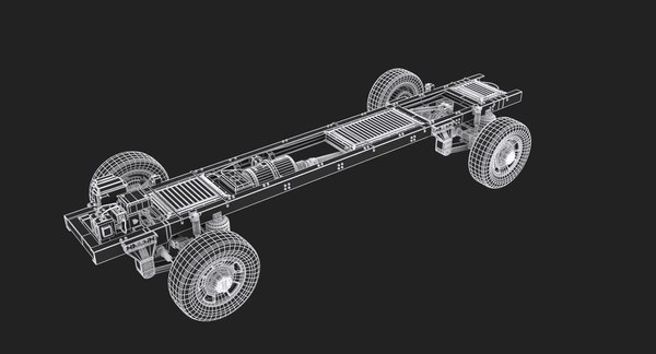3D electric van truck chassis - TurboSquid 1332235