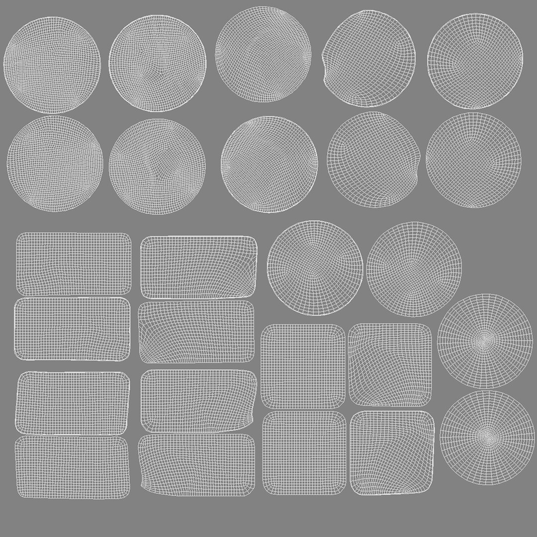 Black Stickers Set - 13 Adhesive Round And Square Sticky Labels 3D ...