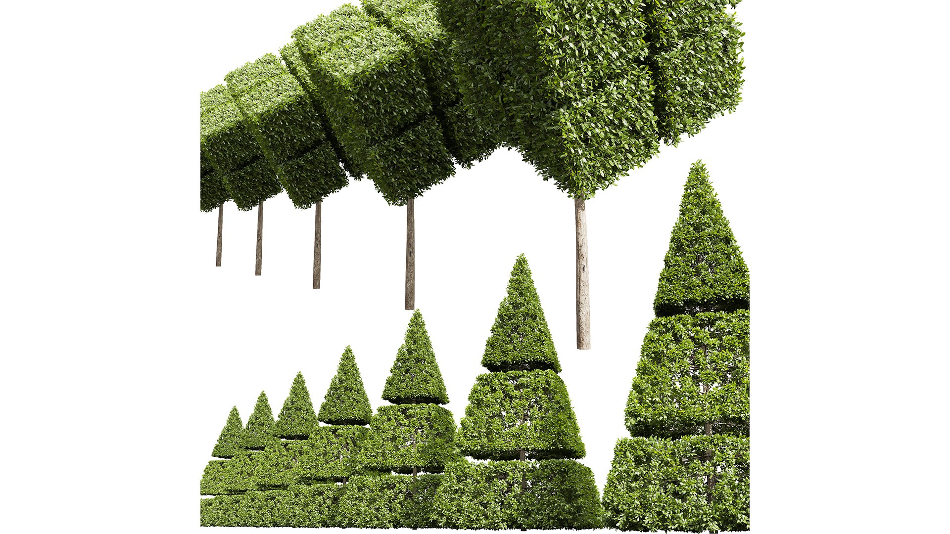 3D 7Different SETS Of Bush Set Vol 39 Model - TurboSquid 2241308
