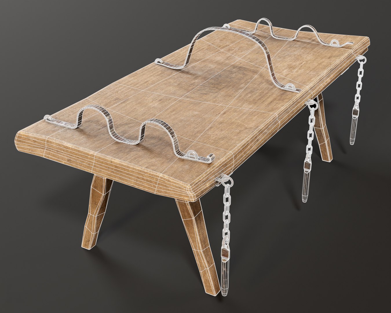 3D Wood Torture Table Model - TurboSquid 2355042